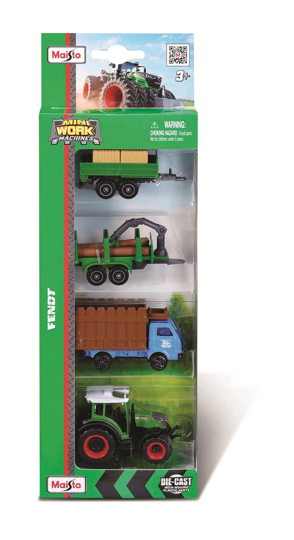Fendt MINI WORK MACHINES FARM – 4 PACK SET (7 | Loja Online | Burago.Store